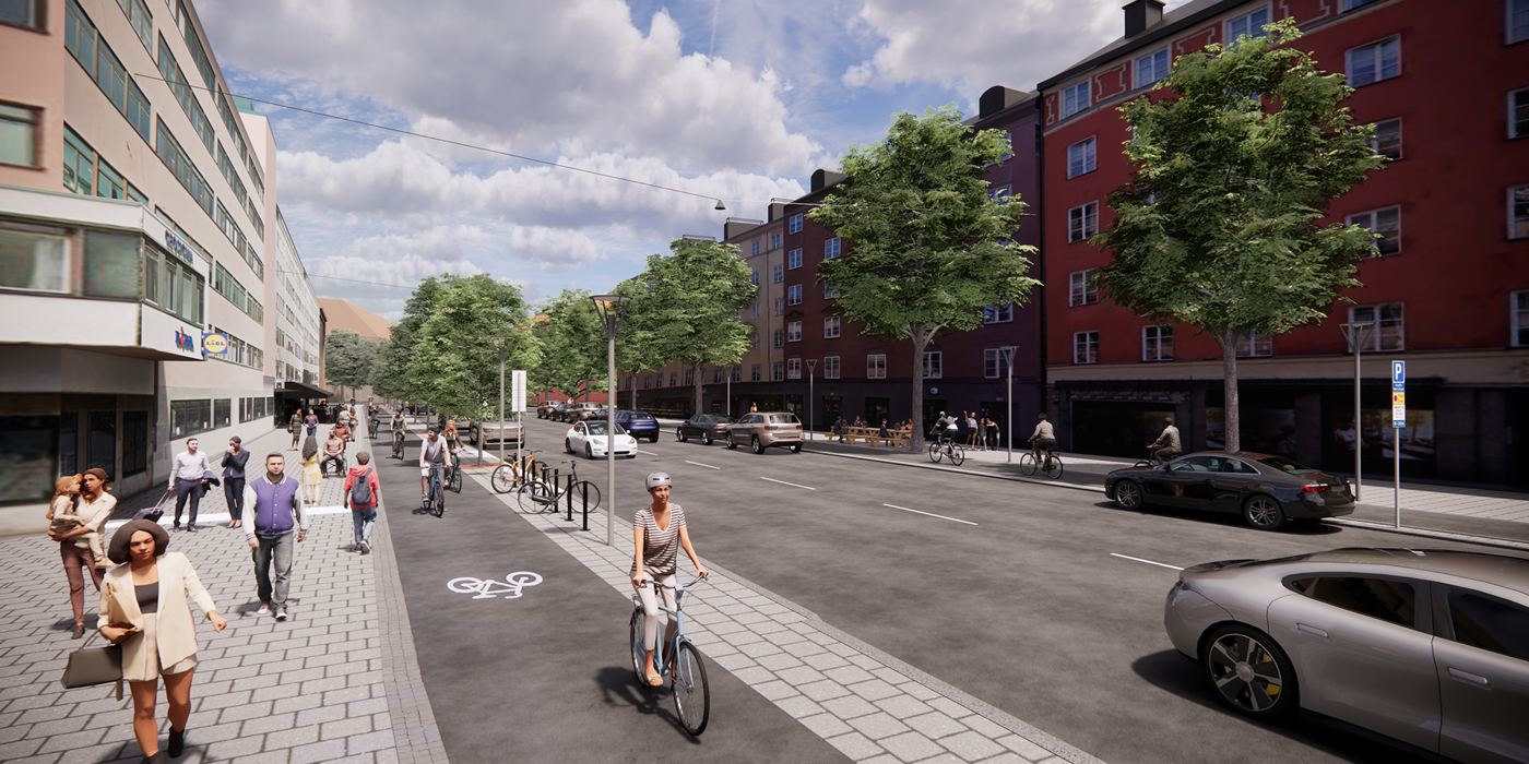 Nya växtbäddar och breddade cykelbanor på Sankt Eriksgatan - Stockholms ...