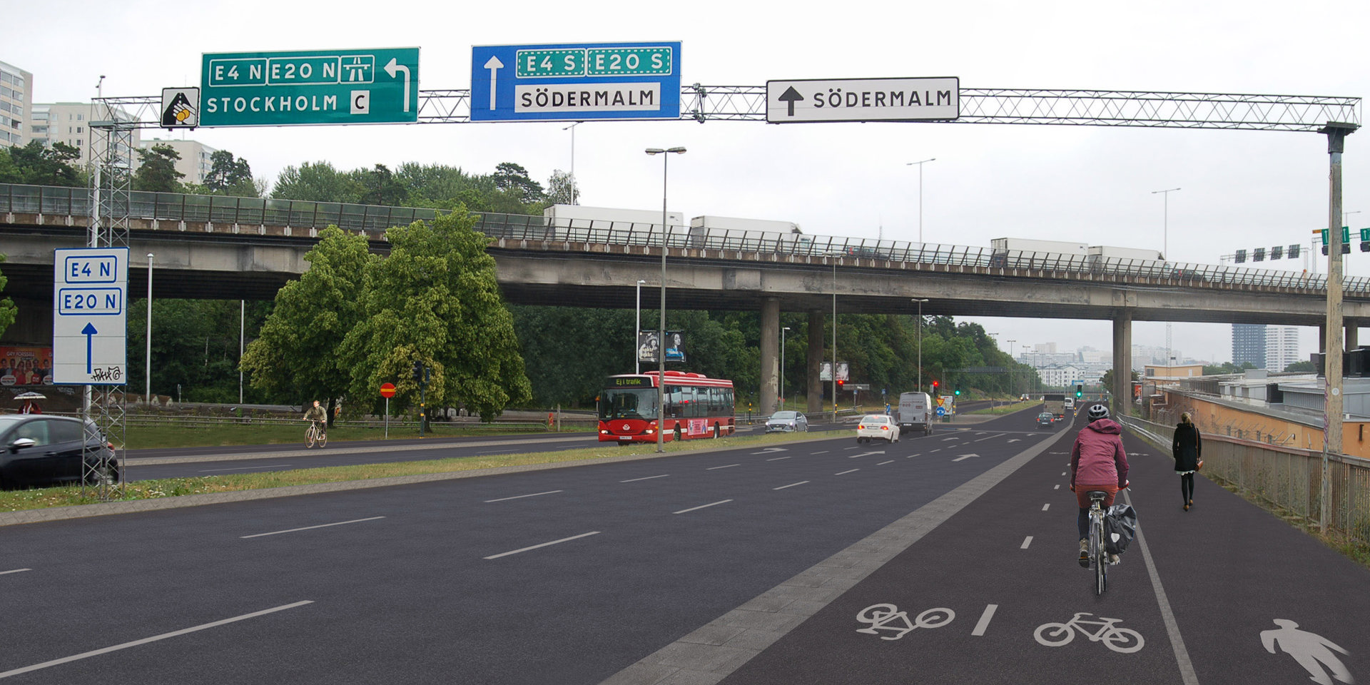 Nya cykelbanor på Hägerstensvägen - Stockholms stad