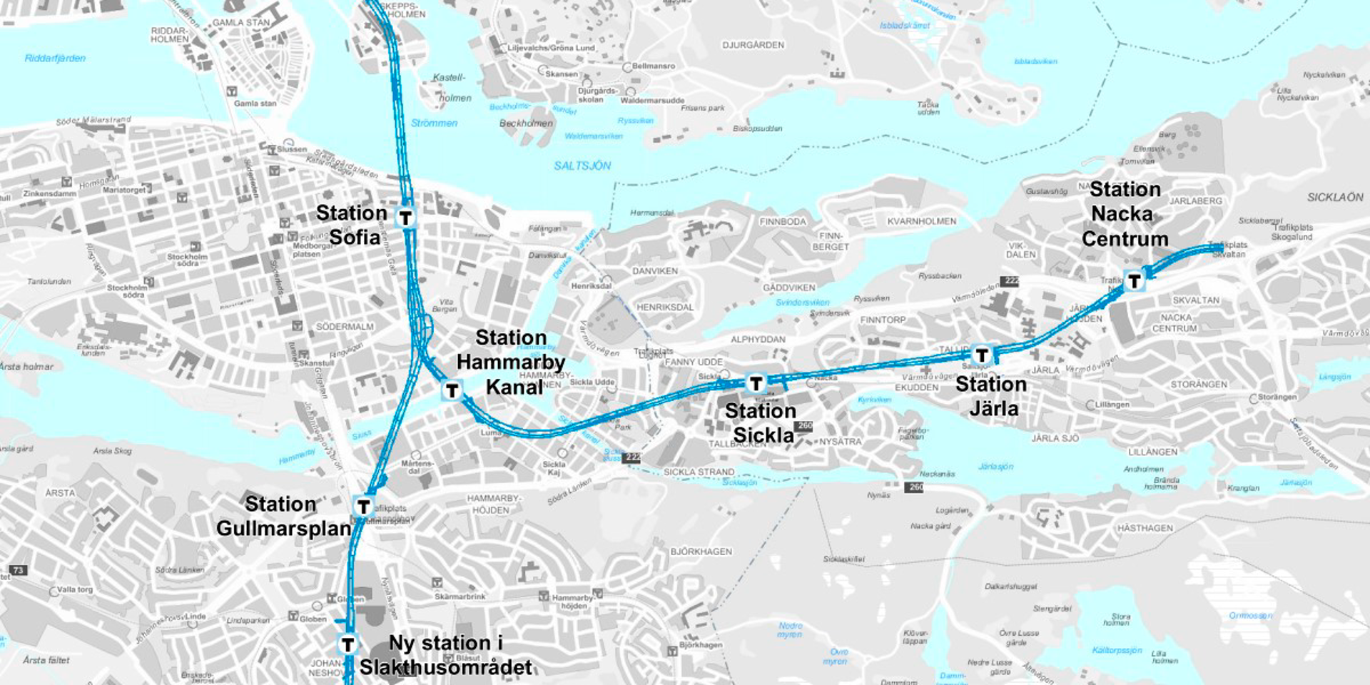 Utbyggnad av tunnelbanans blå linje - Stockholms stad