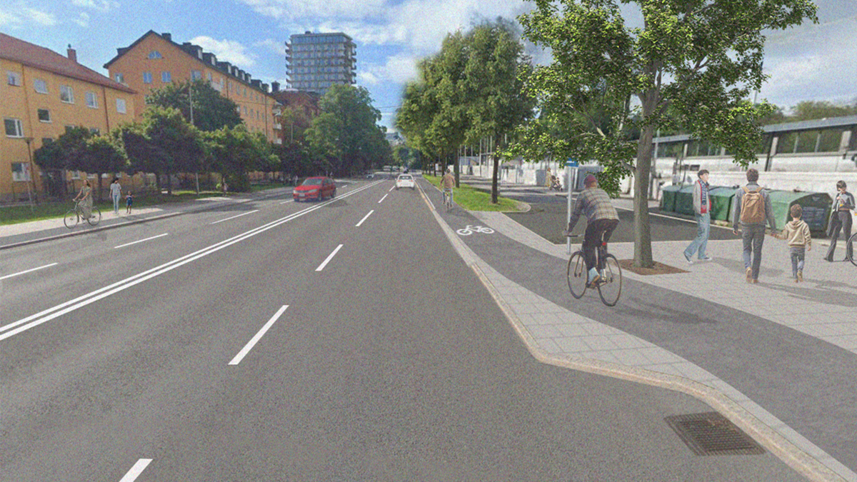 Ny cykelbana och cykelgata på Ringvägen - Stockholms stad